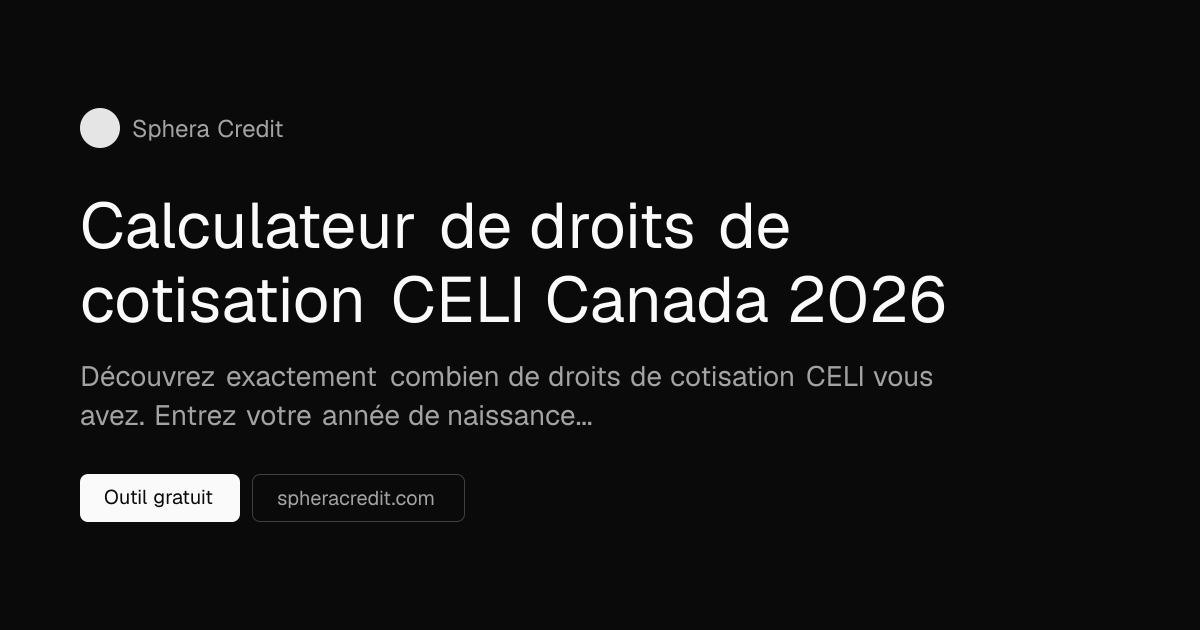 Calculateur de droits de cotisation CELI Canada 2026 | Gratuit